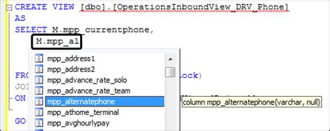 Creating Custom SQL Views TMW Operations