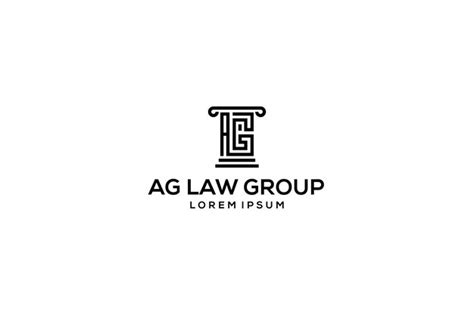 법률 로고 디자인 Ag 초기 비즈니스 기호 아이콘 미니멀리스트 현대 프리미엄 벡터