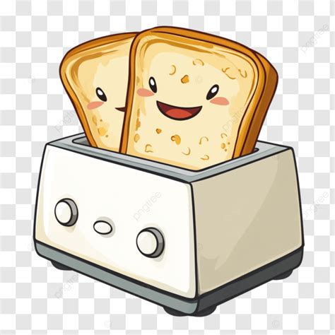 Cute Toast Characters Popping Out Of Toaster Toaster Toast Cartoon