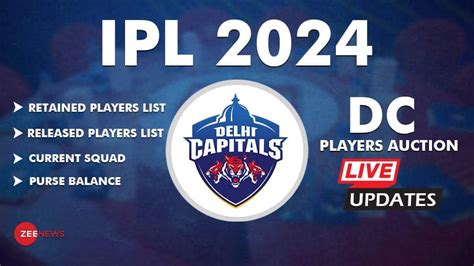 LIVE Delhi Capitals DC IPL 2024 Auction Retained Released And New