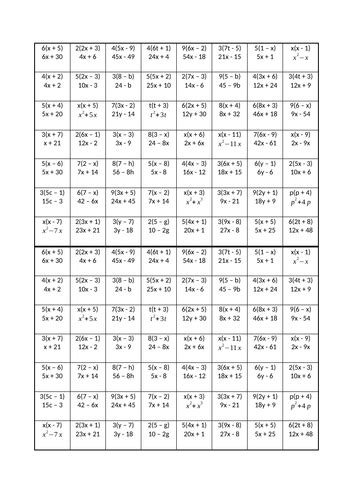 Expanding Single Brackets Maze Teaching Resources