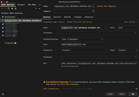 Intellij Reportedbyuser Unable To Create Non Azure Sql Server