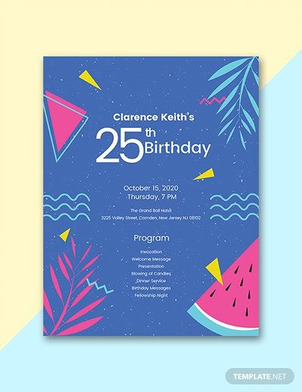 FREE 7th Birthday Program Template Download 31 Program Templates In PSD Illustrator InDesign
