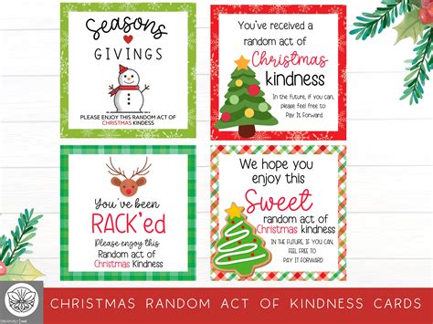 Random Acts Of Kindness Cards Templates