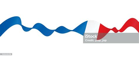 프랑스의 국기 벡터 흔들리는 리본 배너입니다 흰색 배경에 격리 3차원 형태에 대한 스톡 벡터 아트 및 기타 이미지 3차원