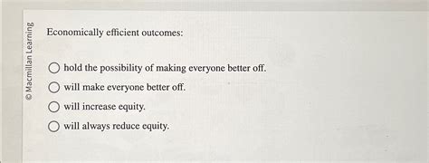 solved e∞ ﻿economically efficient outcomes hold the