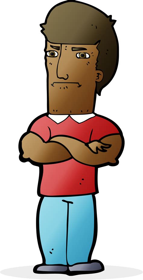 Homme Agacé De Dessin Animé Avec Les Bras Croisés 44952181 Png