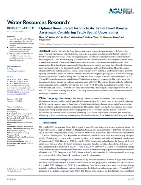 Optimal Domain Scale For Stochastic Urban Flood Damage Assessment