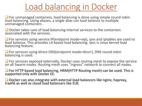 Docker Networking Tip Load Balancing Options Ppt