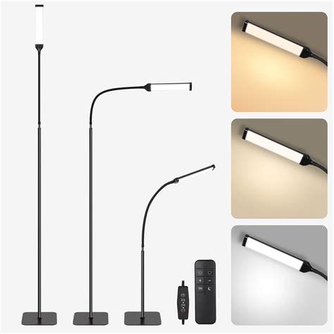 Led Floor Lamp Bright Floor Lightdimmable Black Reading Floor Lamp
