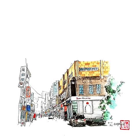 A3 흑백처럼 동양화세필붓 어반스케쳐스경주 Urbansketchers Urbansketch Uskgyeongju