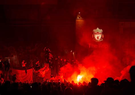 Scenes Outside Anfield On The Night Liverpool Lifted The Pl Trophy