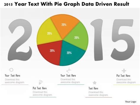 business diagram 2015 year text with pie graph data driven result