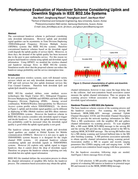 Pdf Performance Evaluation Of Handover Scheme Considering Uplink And Downlink Signals In Ieee