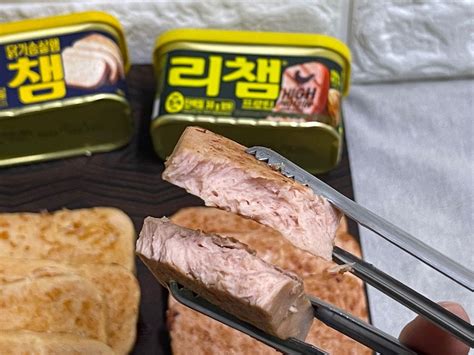 닭가슴살햄 4종 비교 오뚜기 칰햄 스팸 닭가슴살 하림챔 리챔 프로틴