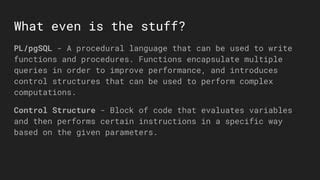 Pl Pgsql Control Structures An Introduction Pdf Free Download