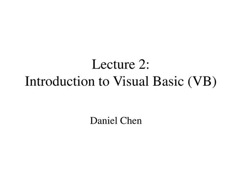 PPT Lecture Introduction To Visual Basic VB PowerPoint Presentation ID
