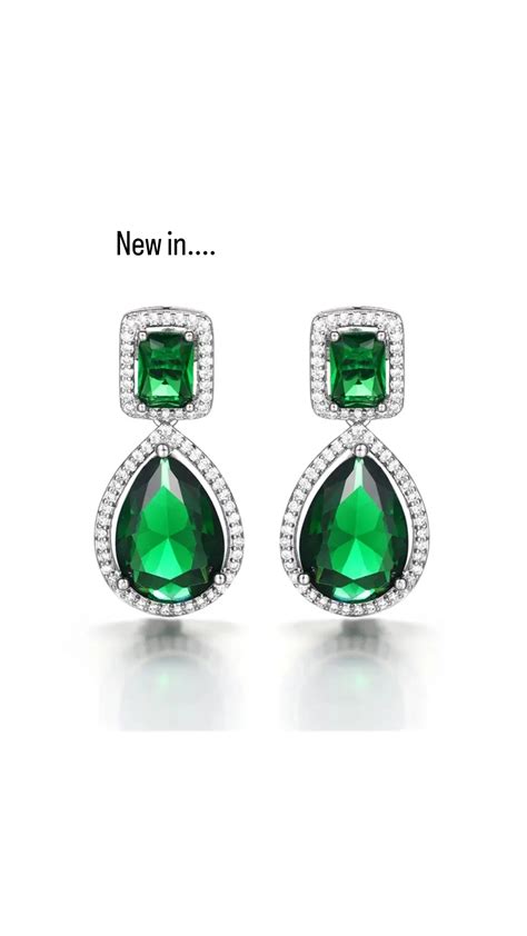 Zirconia Tear Drop Earings Pink Box
