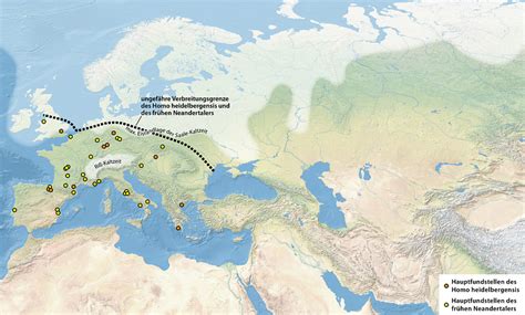 Homo Heidelbergensis And Early Neanderthal Fossil Sites Illustration
