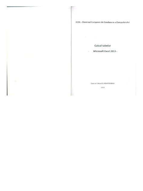 Calcul Tabelar Microsoft Excel 2013 Color Pdf