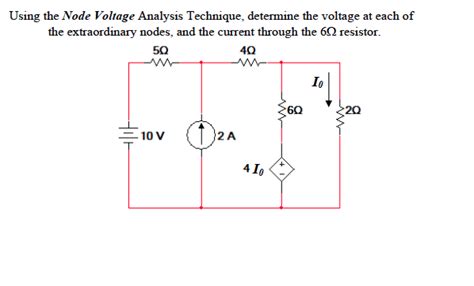 Solved Using The Node Voltage Analysis Technique Determine