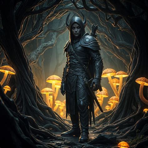 Dark Elf Ranger In Underdark Splendor Ai Art