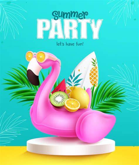 Premium Vector | Summer party text vector poster design Summer party ...