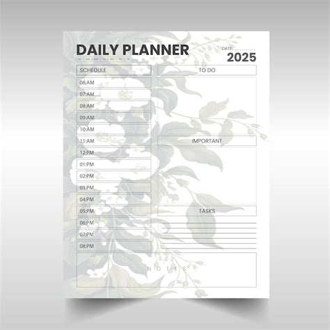 데일리 플래너 템플릿 디자인 프리미엄 벡터