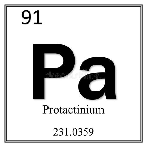 Protactinium Chemical Element Symbol On White Background Stock