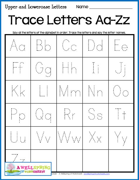 Uppercase And Lowercase Letters Worksheet