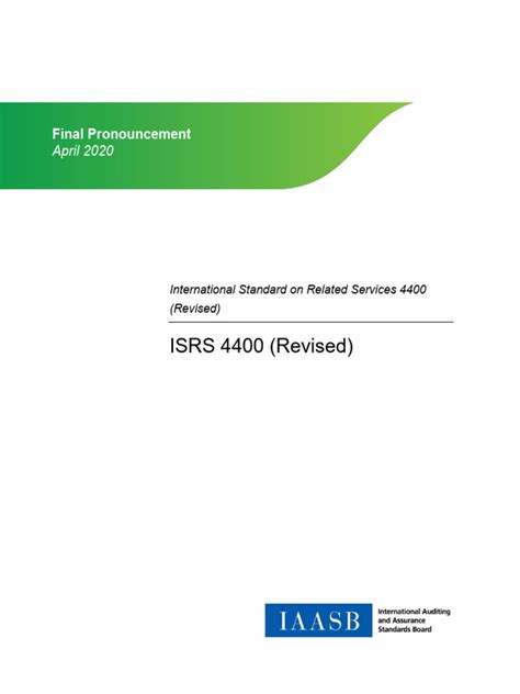 isrs 4400 revised agreed upon procedures final download free pdf