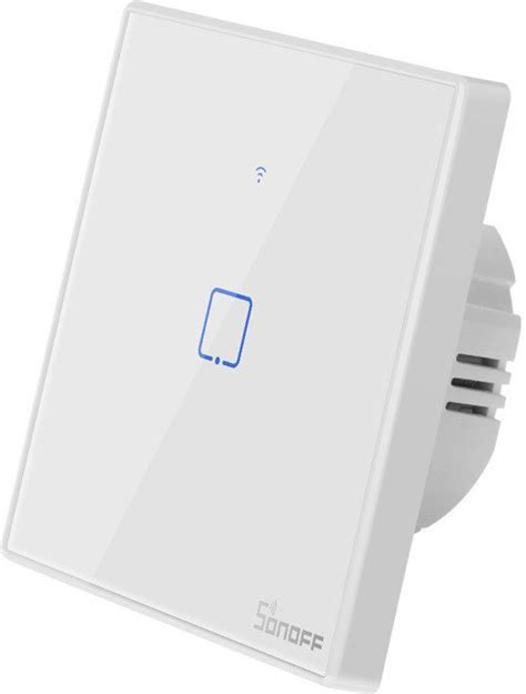 Sonoff Tx T2 Χωνευτός Διακόπτης Τοίχου Wi Fi για Έλεγχο Φωτισμού με Πλαίσιο και Ένα Πλήκτρο
