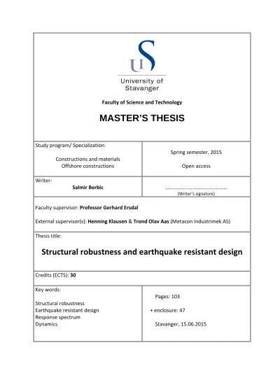Structural Robustness And Earthquake Resistant Design