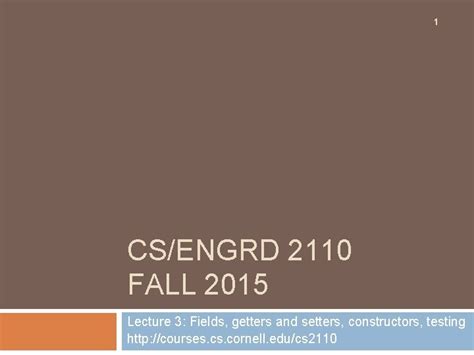 1 Csengrd 2110 Fall 2015 Lecture 3 Fields