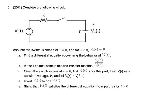 Solved Consider The Following Circuit R Vi T Chegg Com