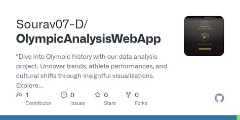 Github Sourav07 Dolympicanalysiswebapp Dive Into Olympic History