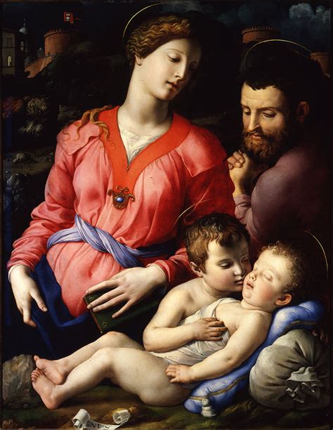 布伦齐诺作品 圣家庭与圣施洗约翰 Sacra Famiglia con San Giovanni Battista Bambino 加加色