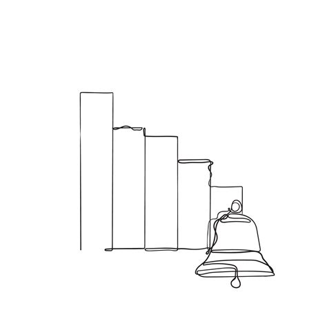 Continuous Line Drawing Bar Chart With Bells 34892906 Vector Art At