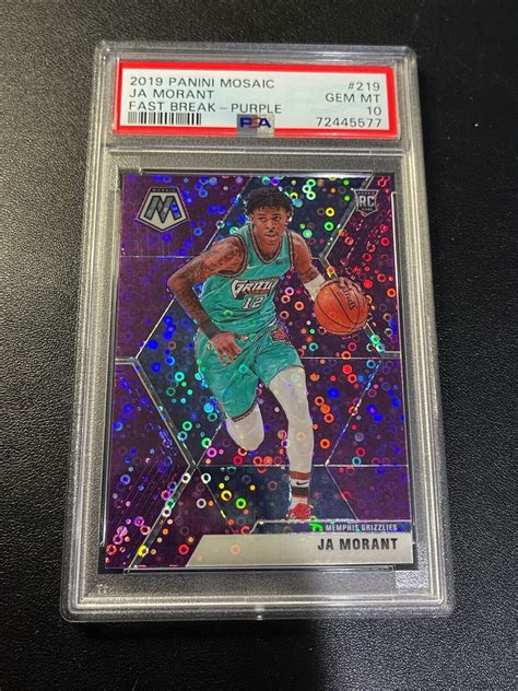 Ja Morant 2019 Mosaic 219 Fast Break Purple 50 Price Guide Sports