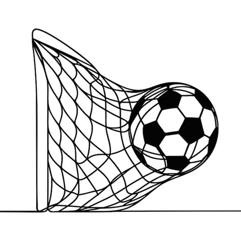 Premium Vector Soccer Ball In Goal Net Side View