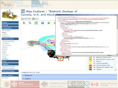 A Web Client Displaying Bedrock Geology Wms From The Usa And Canada