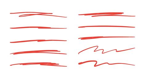 Premium Vector Red Brush Stroke Underline Marker Pen Highlight Stroke