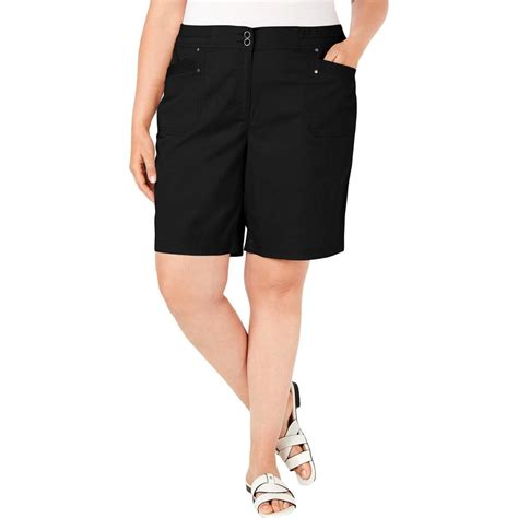 Karen Scott Plus Womens Comfort Waist Knee Length Bermuda Shorts
