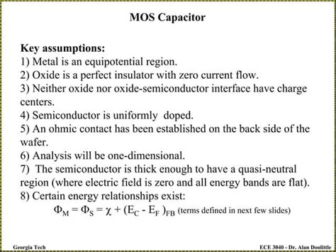 Lecture Mos Capacitors Basic For Mosfetpdfpdf