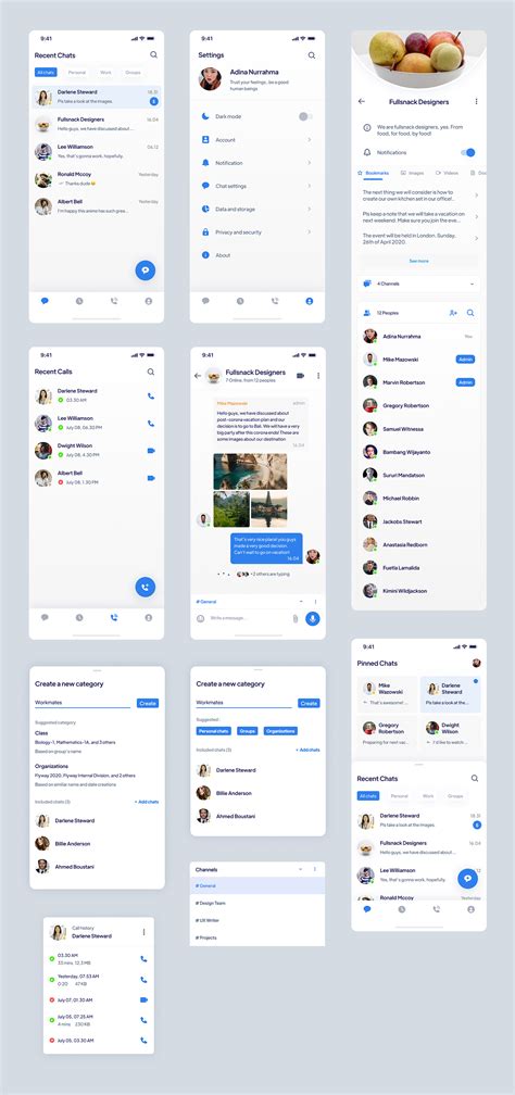 Messaging App UI Kit Freebie for Figma | Theme-UI
