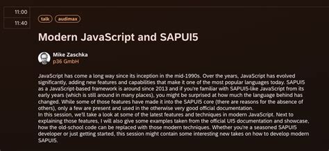 Mike Zaschka On Linkedin Ui5con Javascript Ecmascript Sap