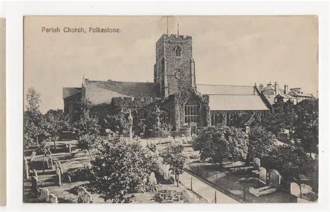 Kent Folkestone Parish Church 1931 Postcard A749 420 Picclick Au