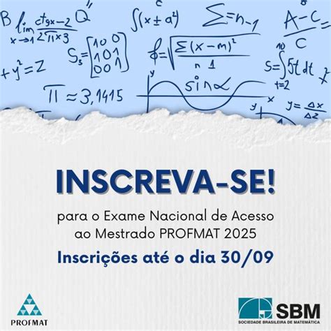 Inscrições Abertas para o Exame Nacional de Acesso ENA ao PROFMAT