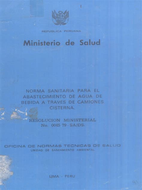 6 2 r m 0045 79 sa ds norma sanitaria para abastecimiento de