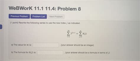 solved webwork 11 1 11 4 problem 4 previous probler problem